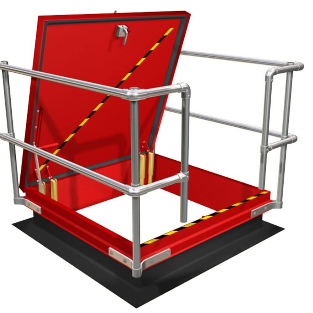 Roof Edge Railings | Rooftop Hatch Railings | Fall Protection | Line ...