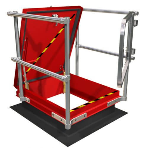 Roof Edge Railings | Rooftop Hatch Railings | Fall Protection | Line ...