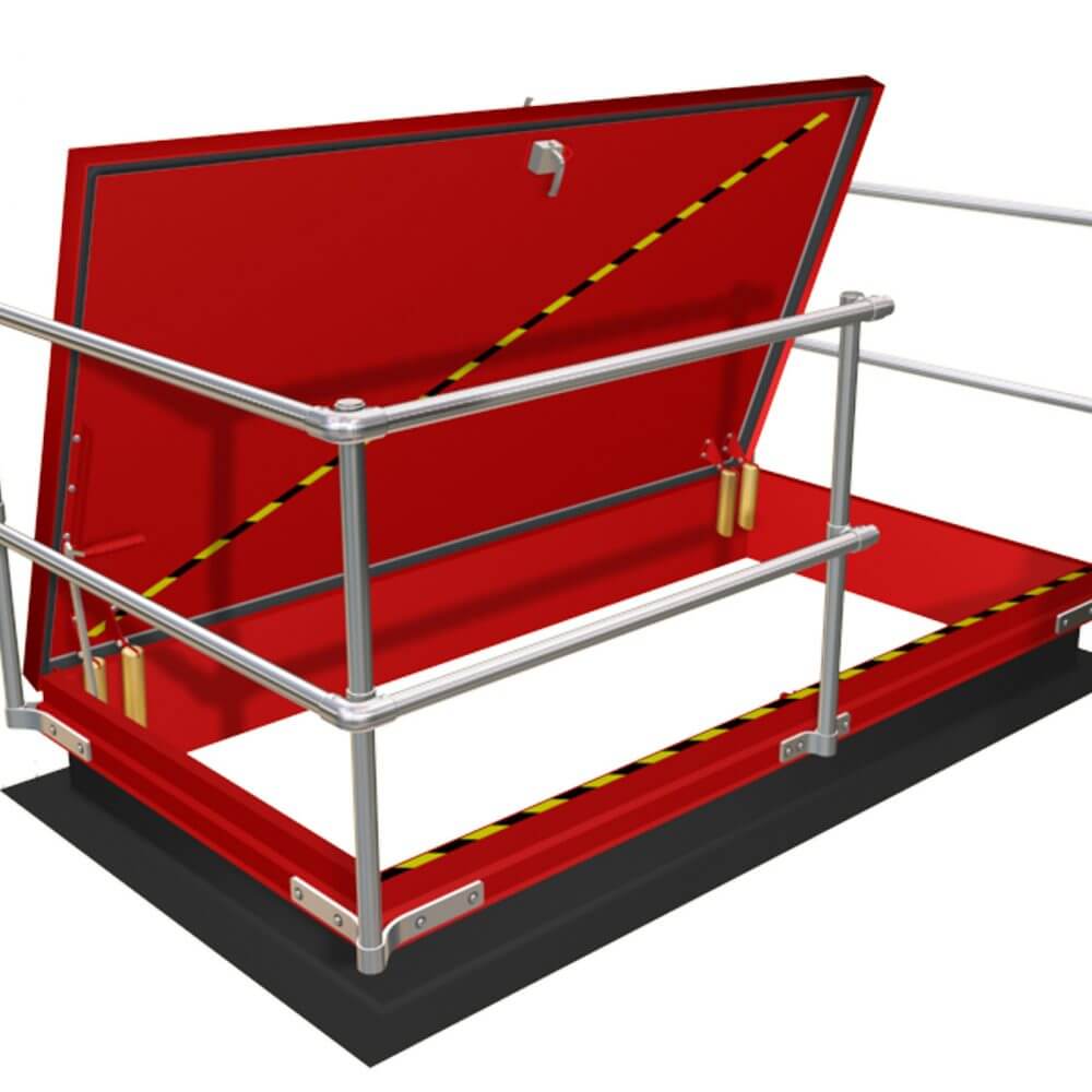 Roof Edge Railings | Rooftop Hatch Railings | Fall Protection | Line ...